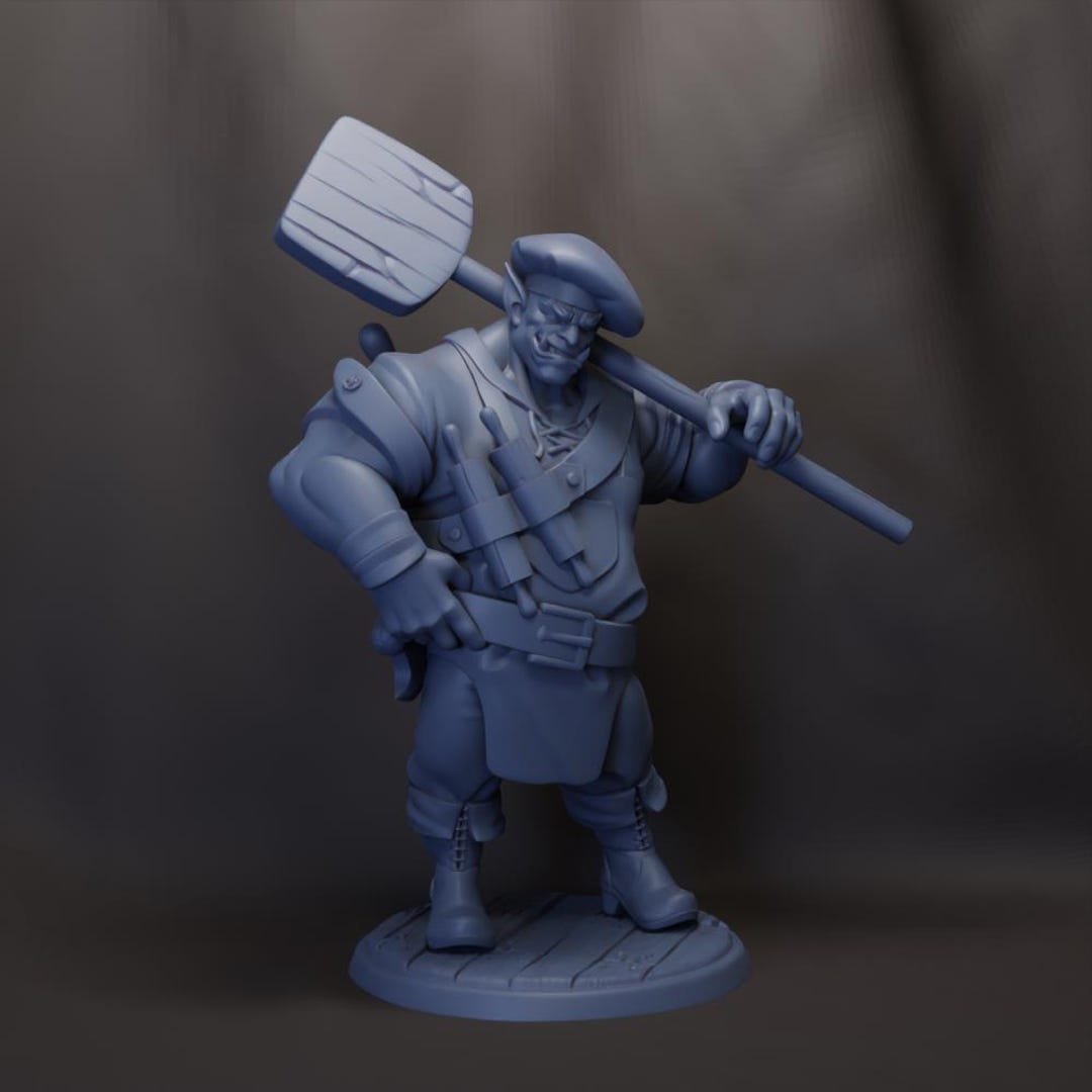 Pat E Cakes Handsome Orc Baker 28mm 32mm 54mm Mini 75mm Statue D&D ...