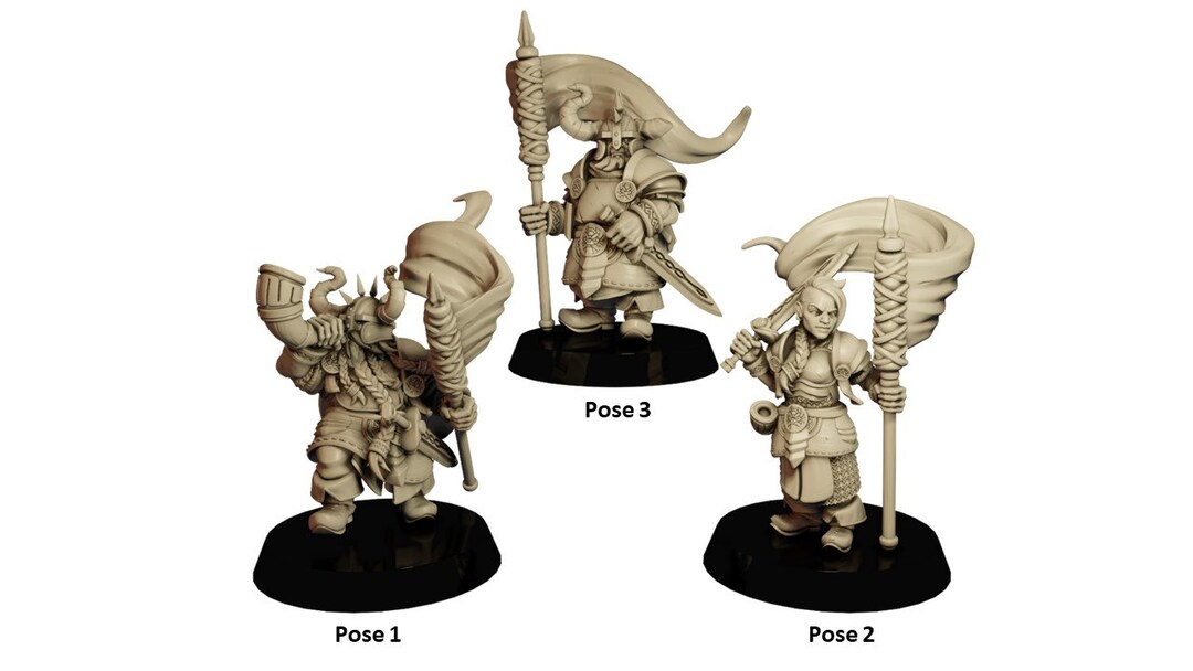 Dwarf Commanders 28mm / 32mm D&D 3D Resin Printed Miniature Dungeons ...