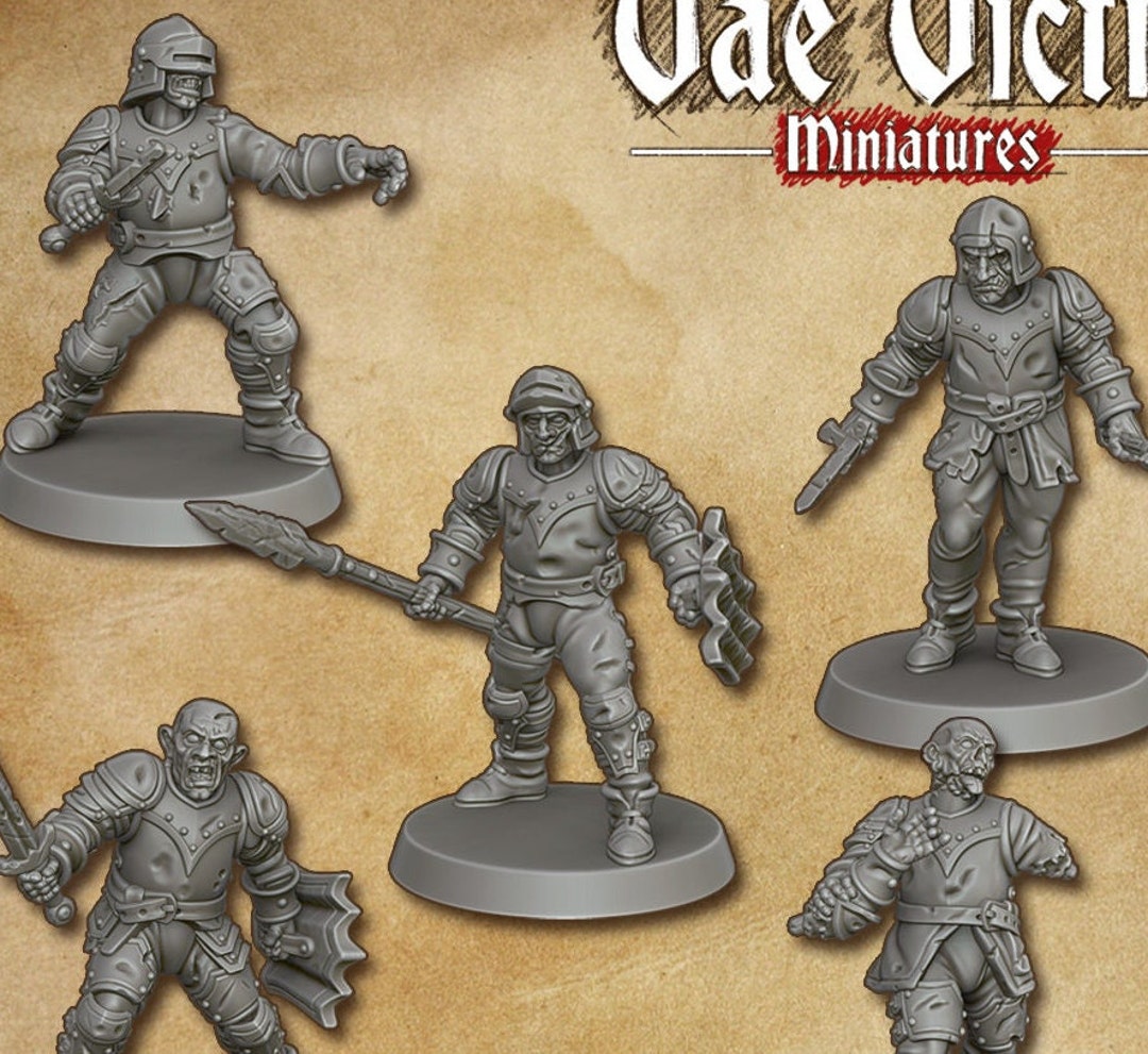 Zombie Horde Undead Guards 28mm 32mm D&D Resin Miniature Dungeons and ...