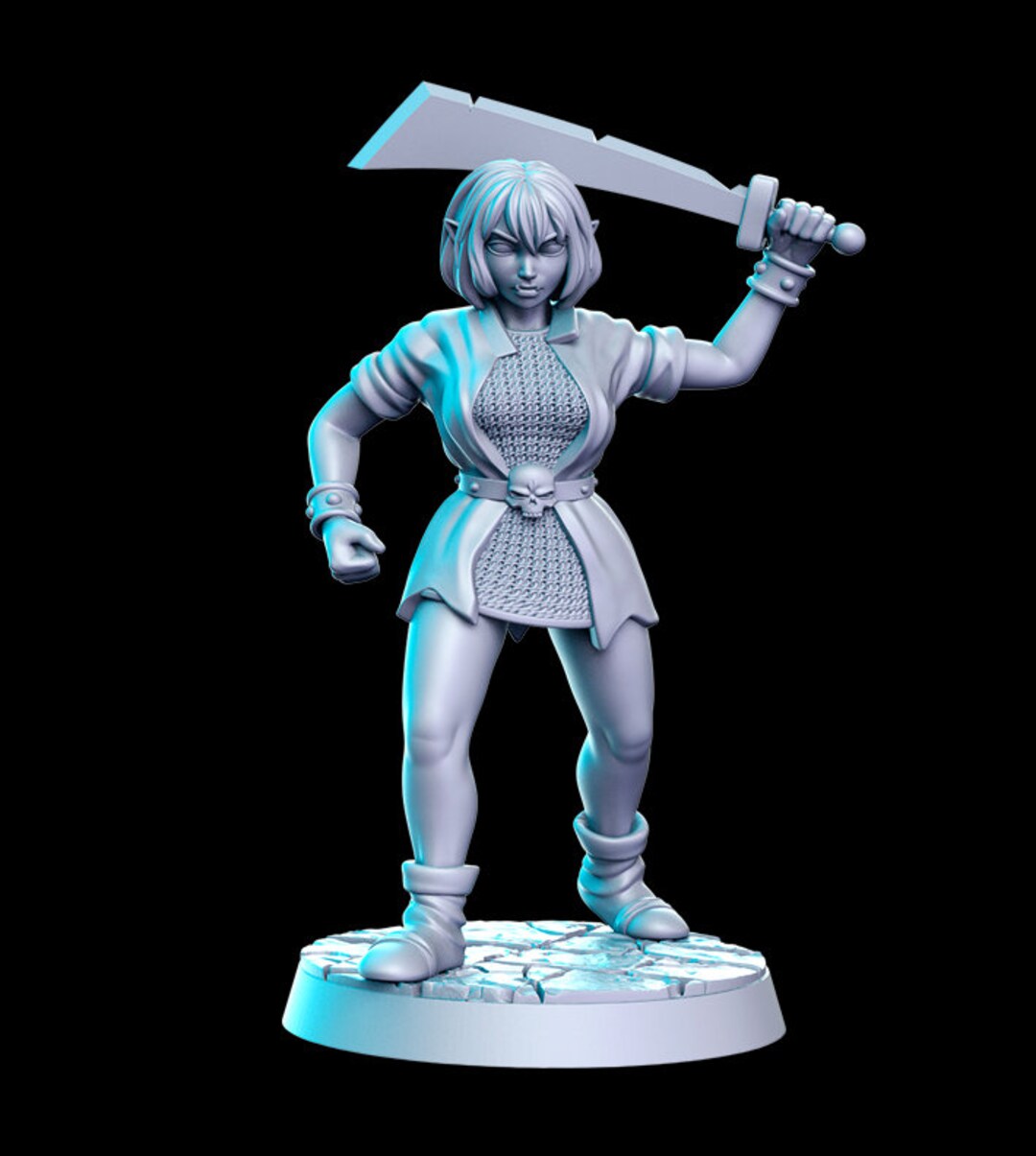 Female Orc W/ Sword or Morningstar D&D Resin 32mm/28mm Miniature ...
