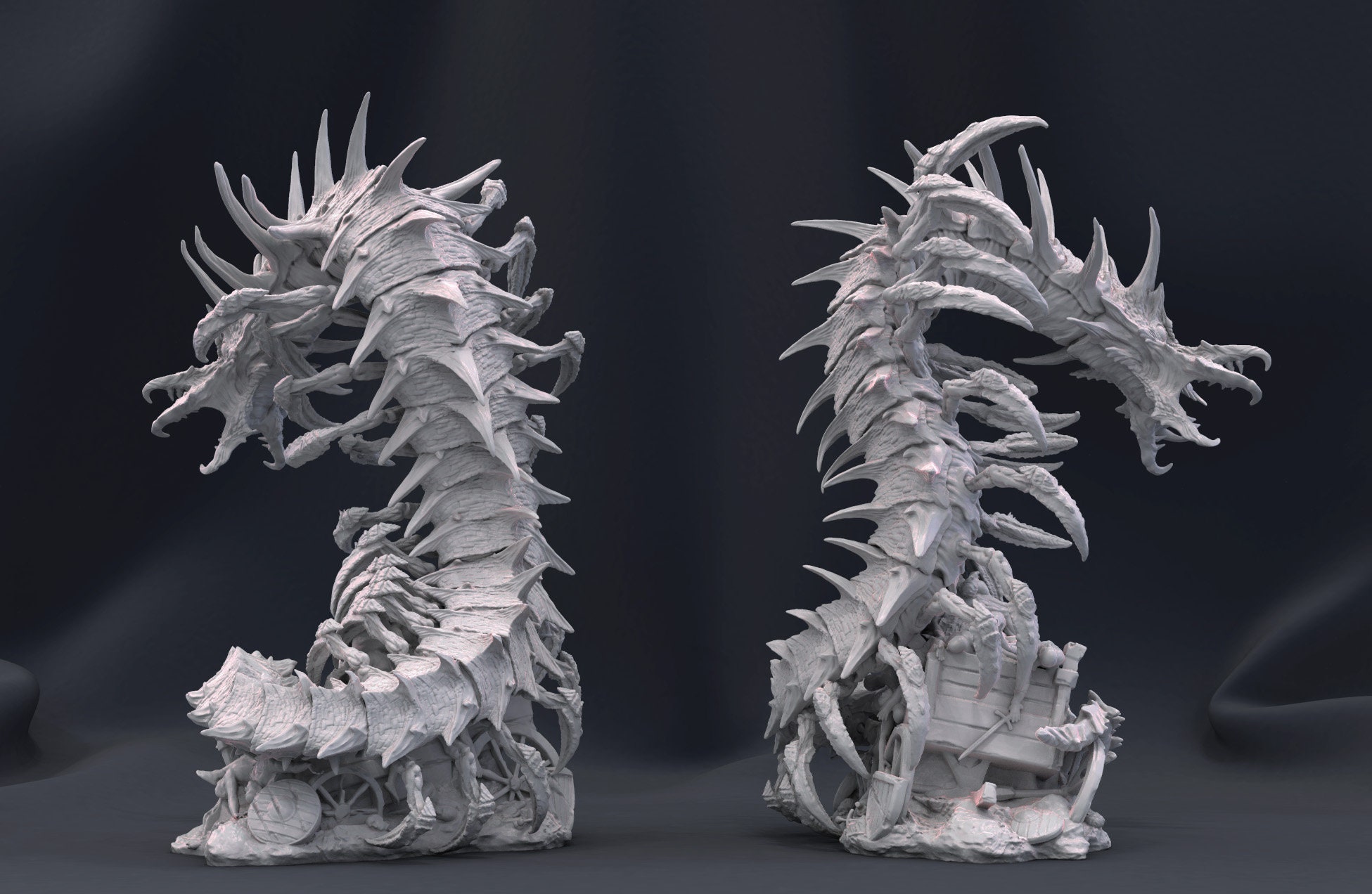 Remorhaz Ice Polar Worm 28mm 3D Printed Miniature D&D Dungeons | Etsy