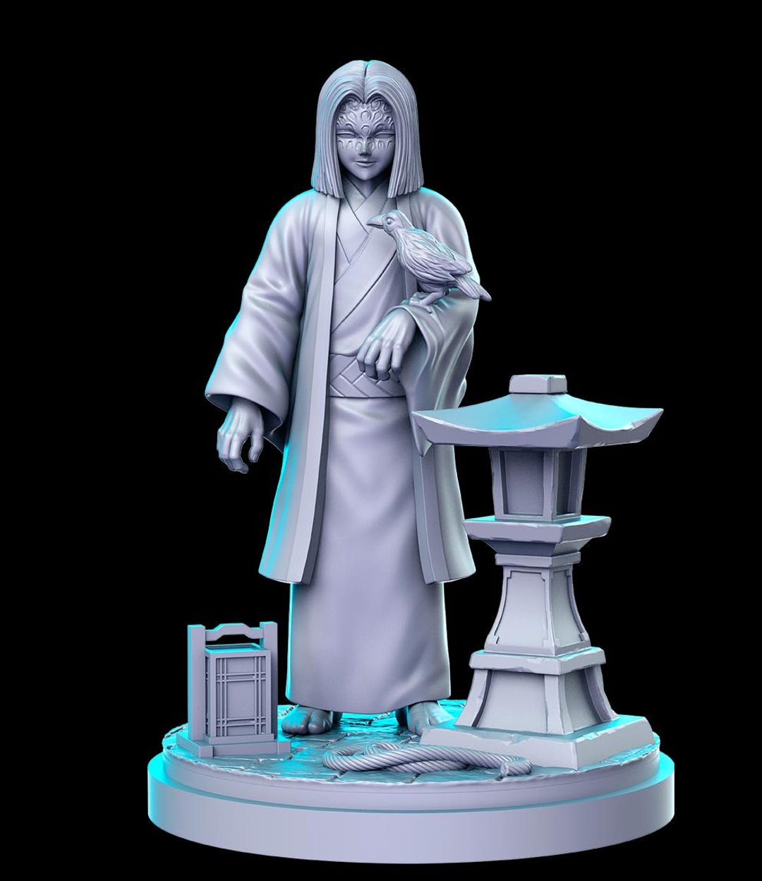 Kagaya Cursed Human Spellcaster With Crow Ukogi 28mm 32mm D&D Resin ...