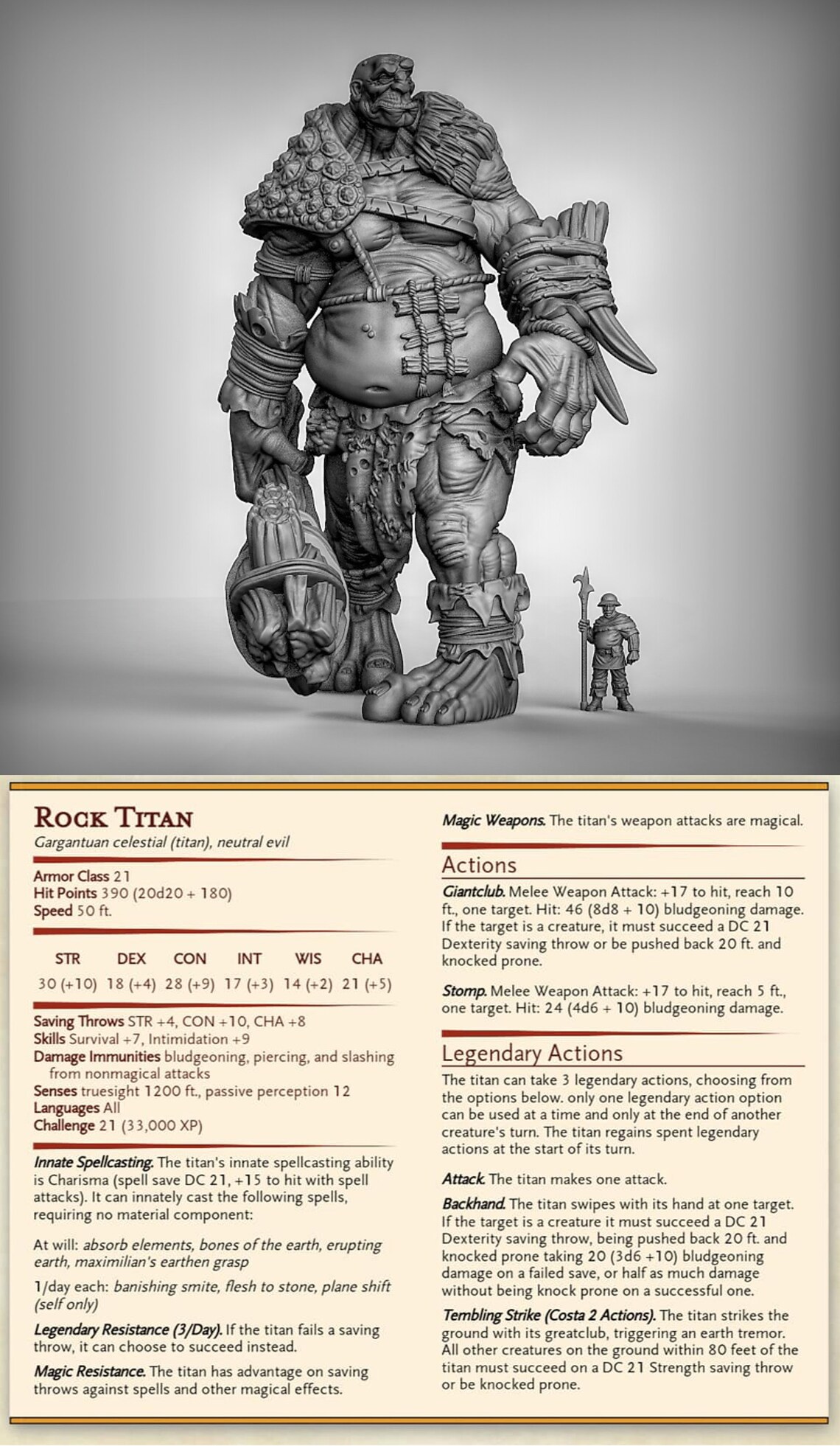 Titan Behemoth D&D Miniature BPA Free Resin Dungeons and - Etsy