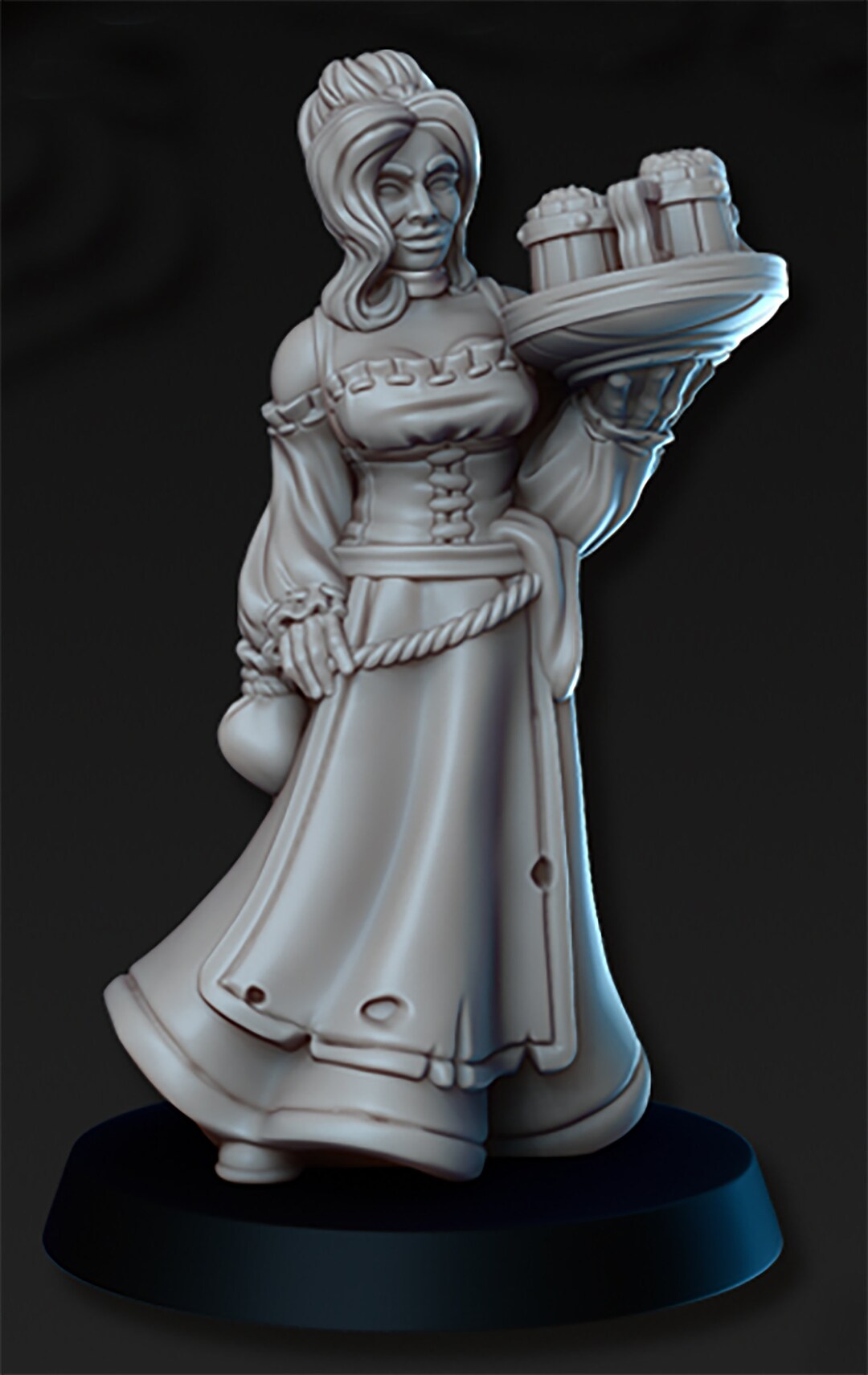 Waitress Serving Wench NPC 28mm D&D 3D Resin Printed Miniature Dungeons ...