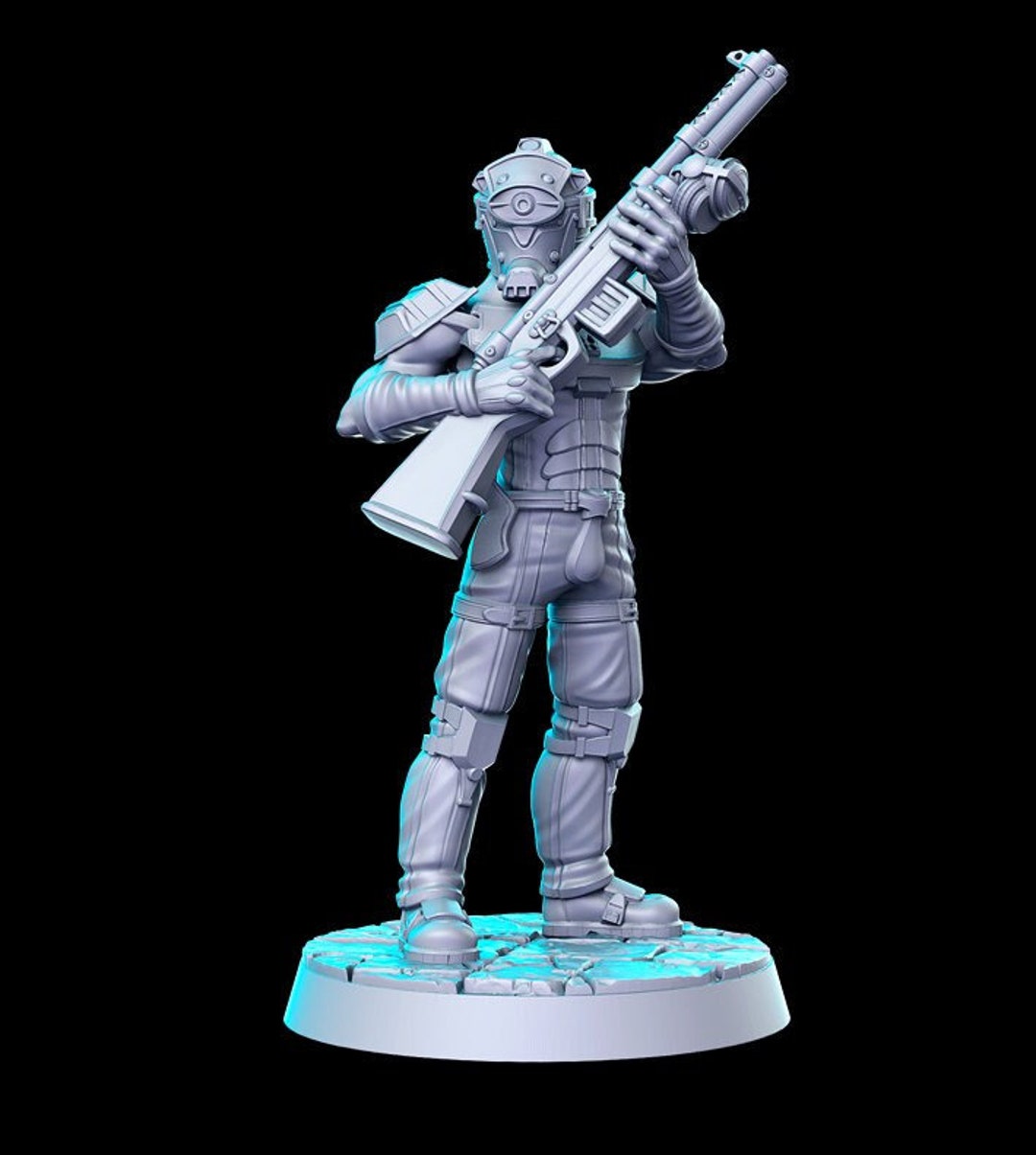 Cerberus Soldier - Classic JRPG Vol 9 Mini D&D Resin 32mm 28mm ...