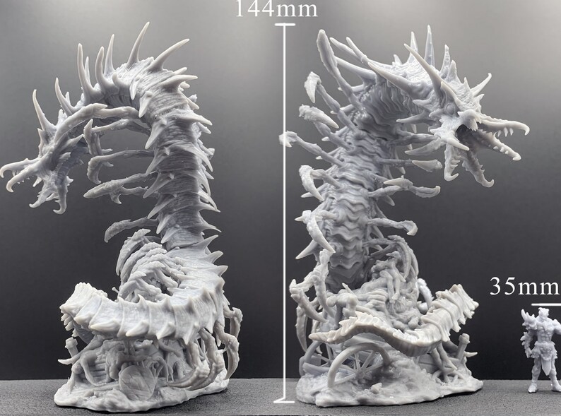 Remorhaz Ice Polar Worm 28mm 3D Printed Miniature D&D Dungeons - Etsy