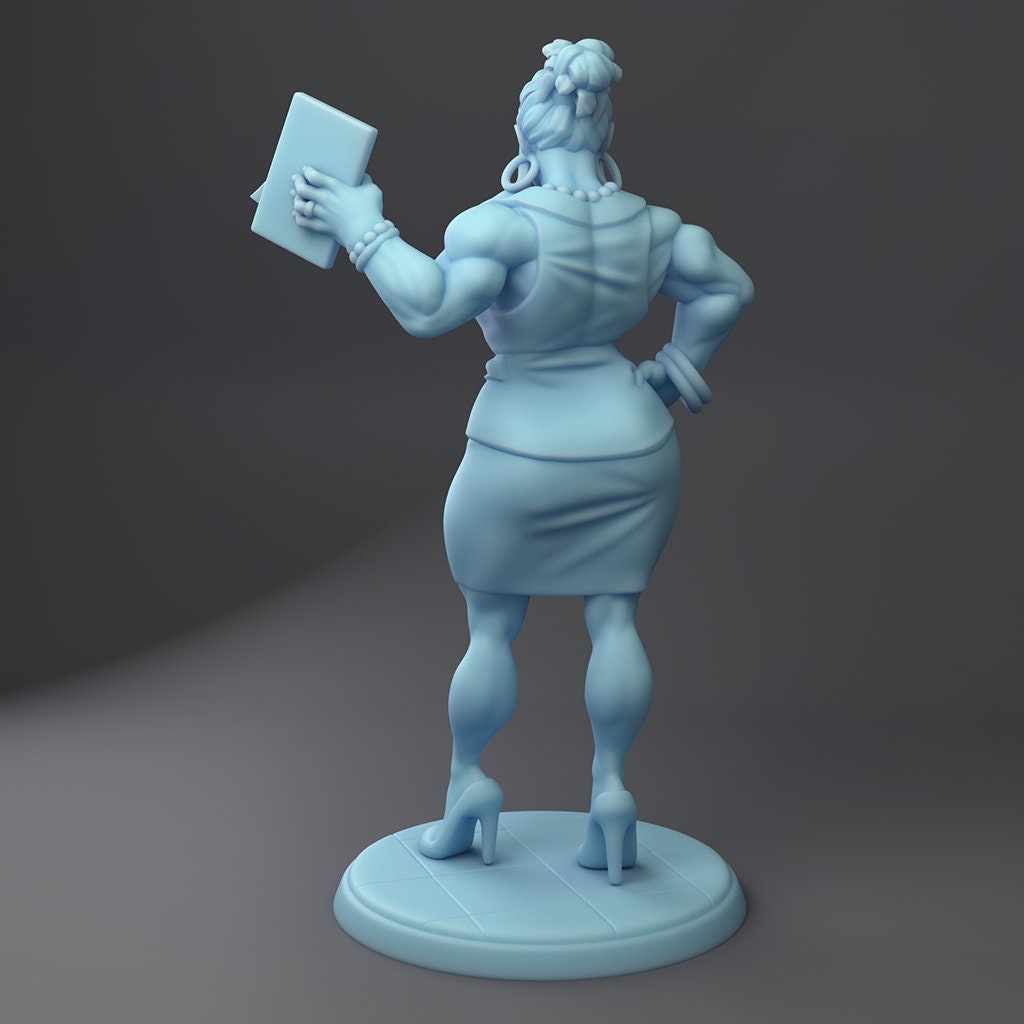 Sexy Female CEO Orc Pinup Mini Fantasy Office Set D&D | Etsy