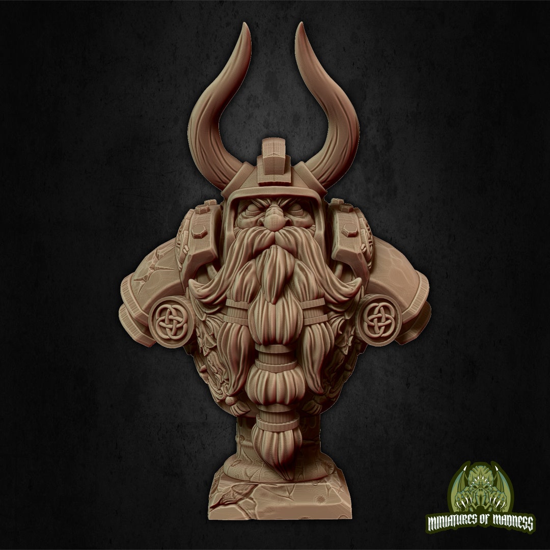 Dwarven King Bust D&D 3D Resin Printed Miniature Dungeons and Dragons ...