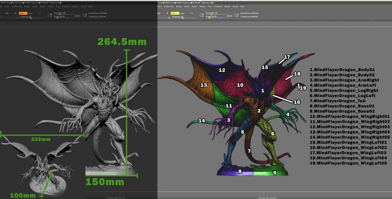 Illithid Cthulu Brainstealer Mind Flayer Dragon Gargantuan 28mm ...