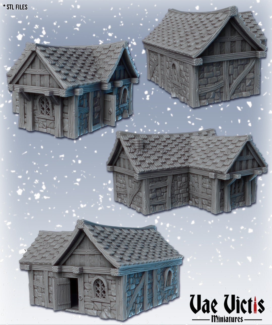 Modular House Cottage 28mm or 32mm Miniature D&D Scenery Dungeons and ...