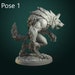 Werewolf Figures 4 Poses 28mm or 32mm Miniatures Dungeons and Dragons ...