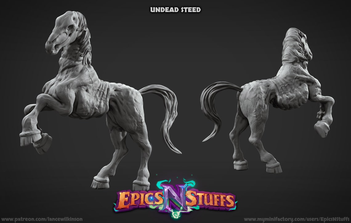 Undead Steed Zombie Horse Mount 28mm Scale 3D Miniature D&D - Etsy España