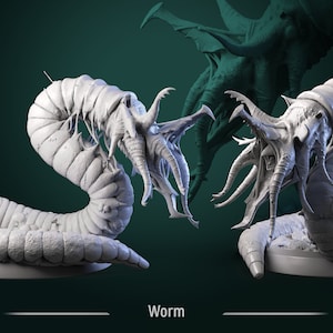 Colossal Worm Graboid Creature Model Kit Monster Miniature Dungeons and ...