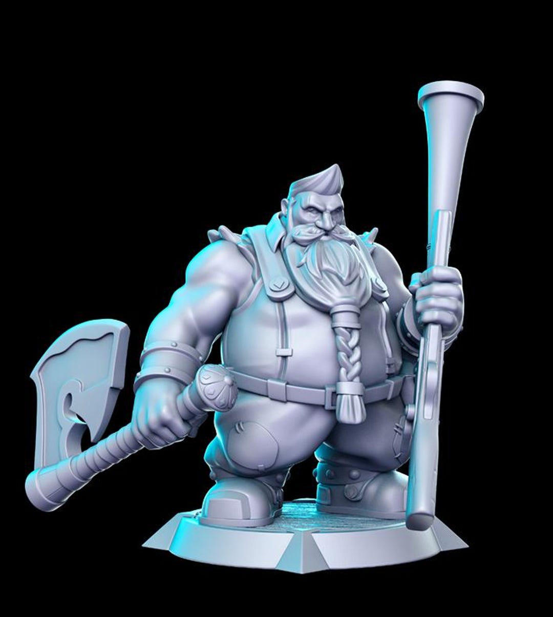 Guldram Dwarf Marksman Gunner 28mm 32mm D&D Resin Miniature Dungeons ...