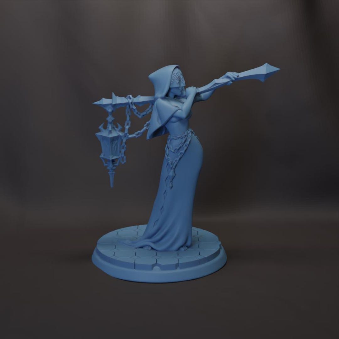 Daena Mysterious Lantern Bearer 28mm 32mm 54mm Mini 75mm D&D Resin ...