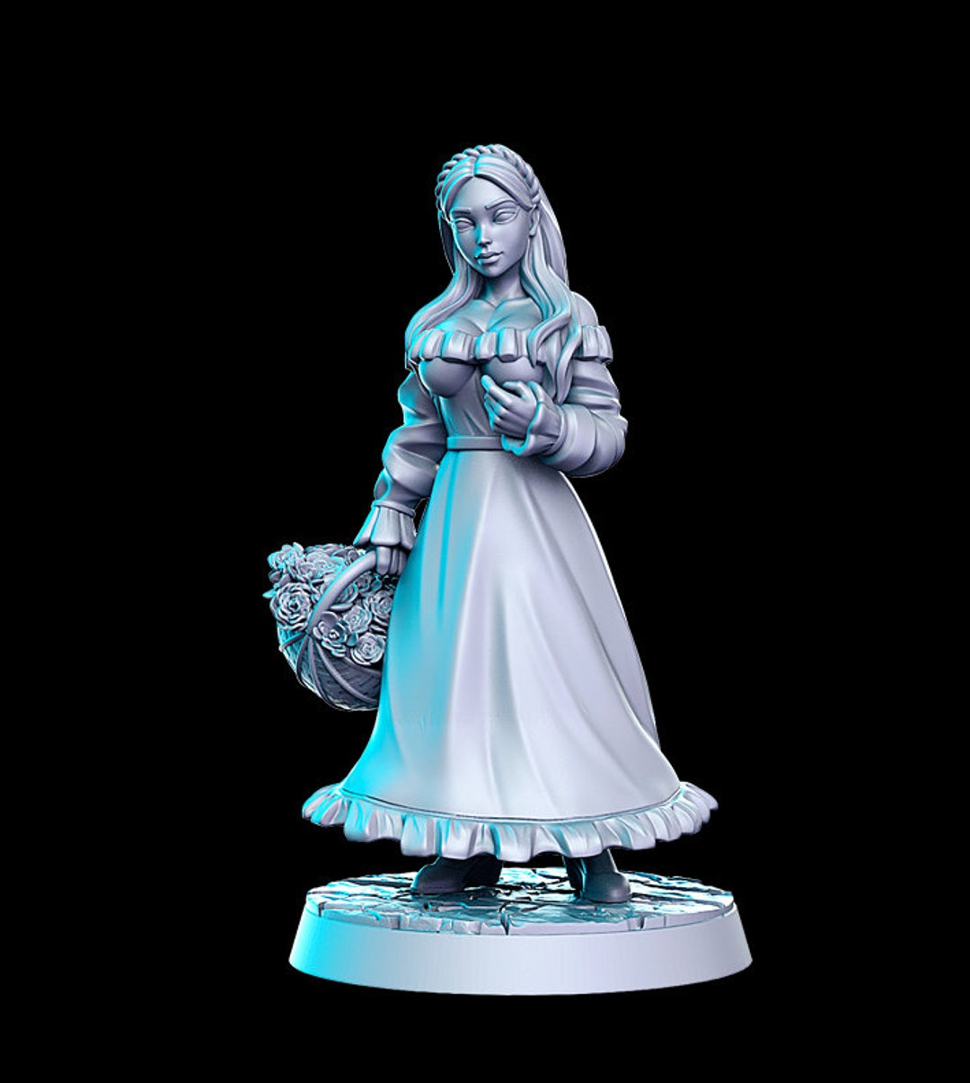 Fiora Flower Girl NPC Peasants and Trades D&D Resin 32mm / 28mm ...