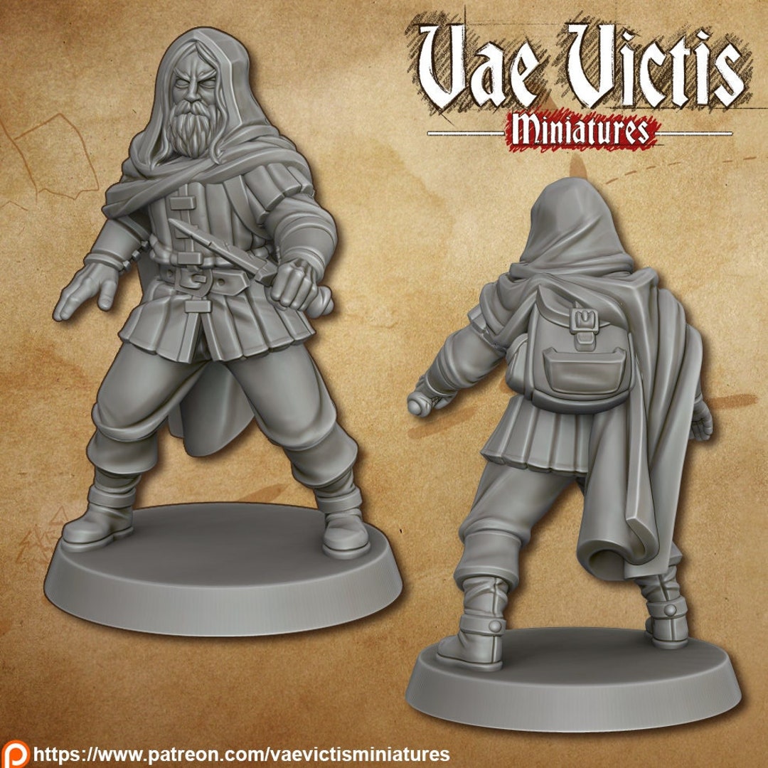 Human Traveler Mini 28mm 32mm D&D Resin Miniature Dungeons and - Etsy