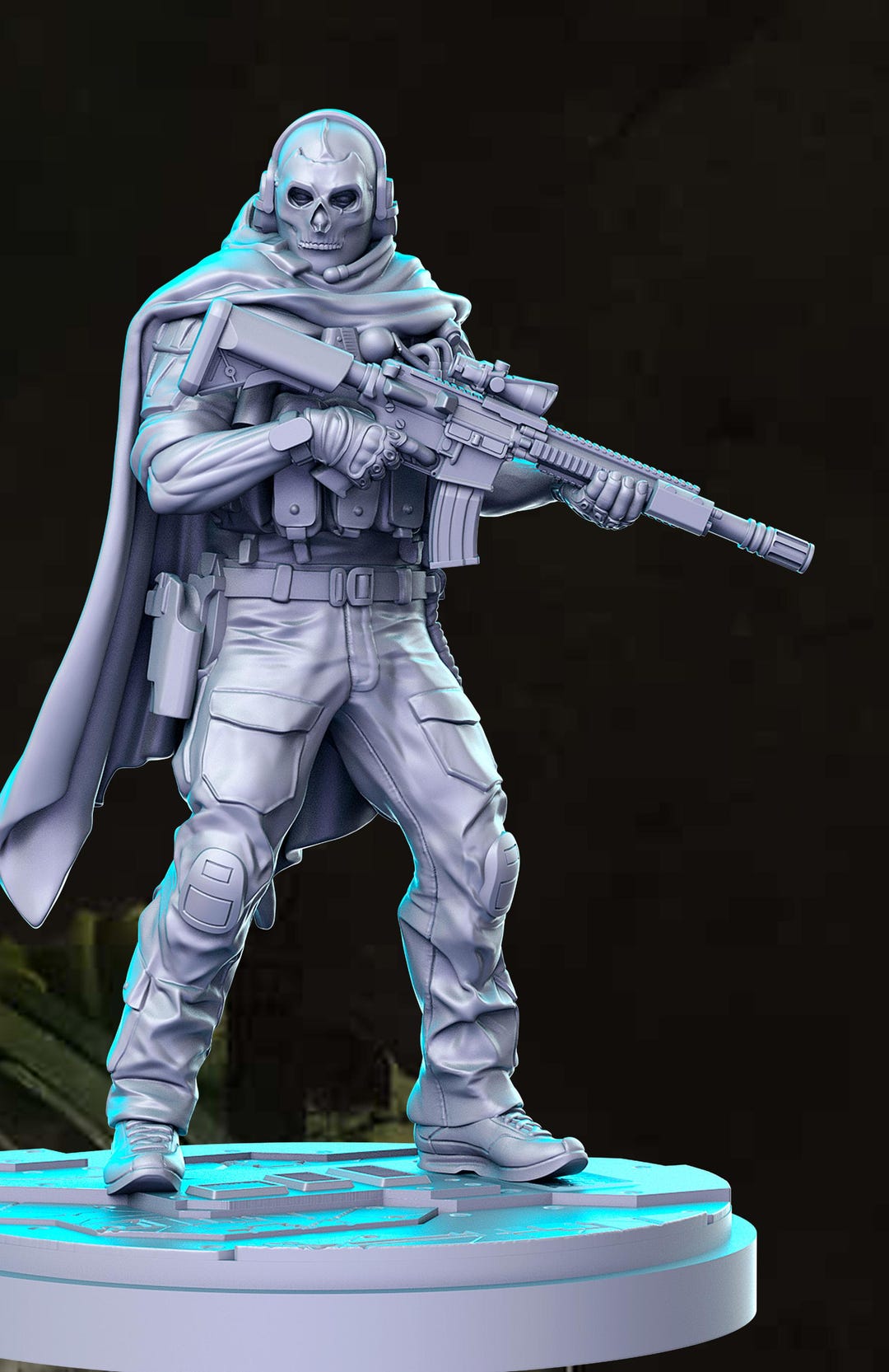 Ghost Military Lieutenant Gunner Solider Air Force 28mm 32mm D&D Resin ...