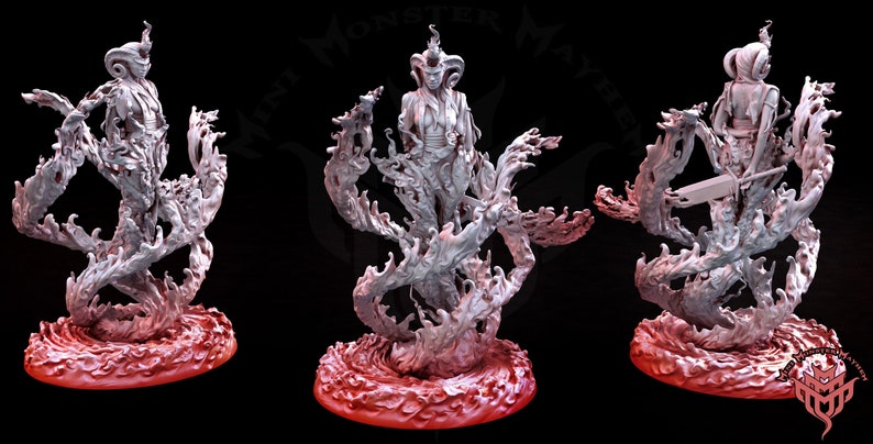 Fire Mystic Genie Large Efreet Elemental Resin Dnd D&D - Etsy