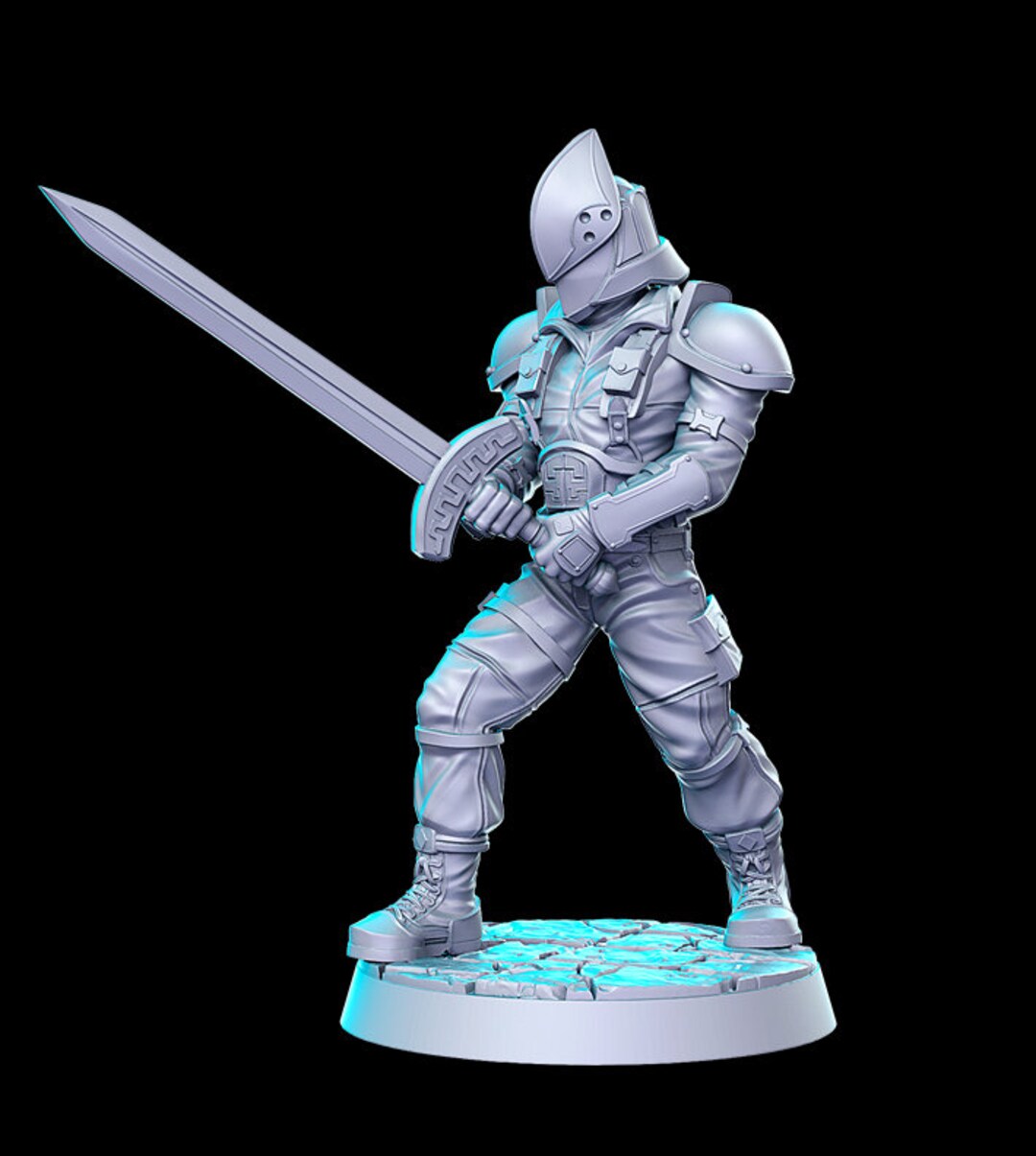 Order Knight Shinra Soldier - Classic JRPG Vol 4 D&D Resin 32mm 28mm ...