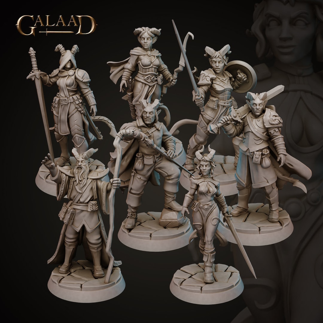 Tiefling Family Infernal Warriors 32mm 28mm Resin Miniature Dungeons ...