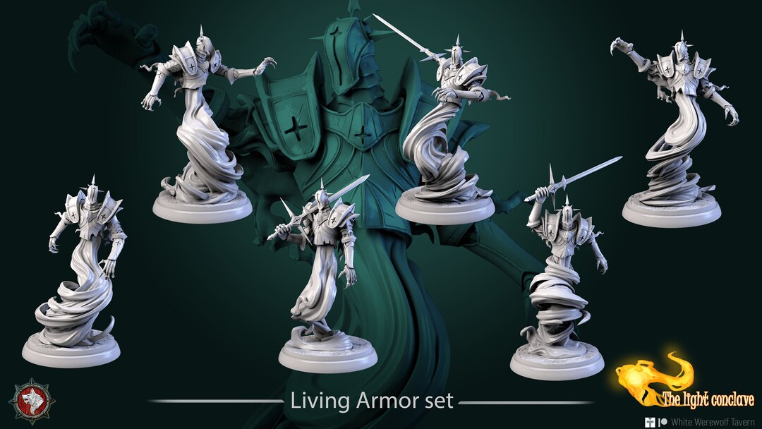Living Armor/animated Armour 28mm 32mm D&D Resin Miniature Dungeons and ...
