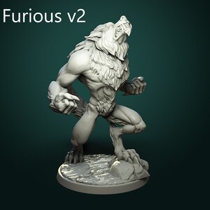 Werewolf Figures 4 Poses 28mm or 32mm Miniatures Dungeons and Dragons ...