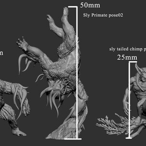 Sly Primates and Sly Tailed Chimps Poke Master Resin Miniatures D&D ...