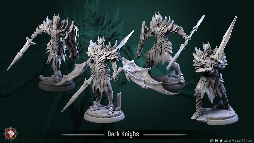 Dark Knight Resin Mini 28mm and 32mm Scales Dungeons and Dragons ...