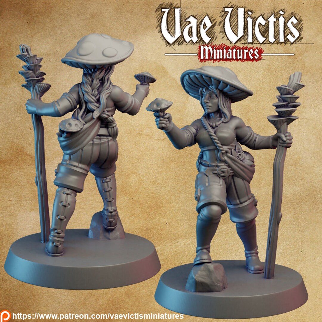 Female Spore Druid Mini 28mm 32mm D&D Resin Miniature Dungeons and ...