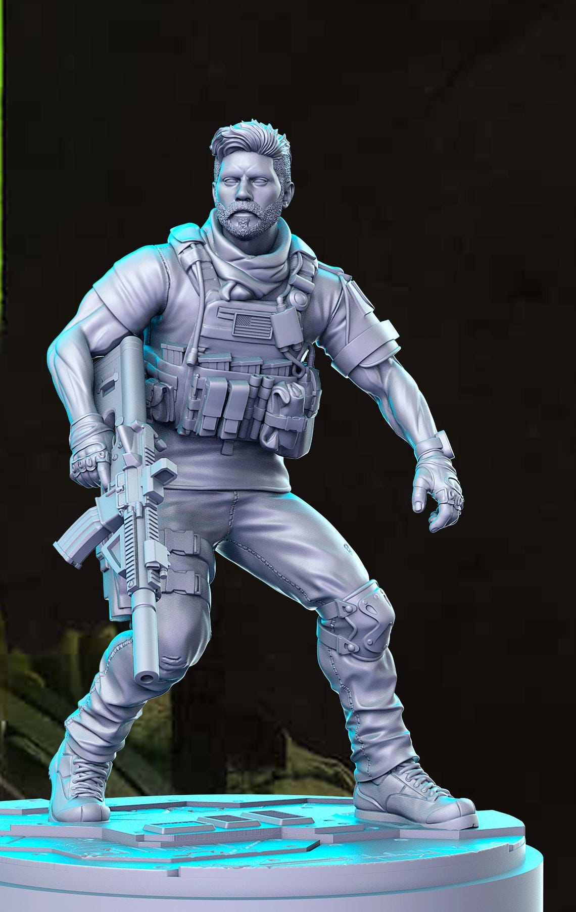 Alex Military Operations Officer Soldier Gunman 28mm 32mm D&D Resin ...