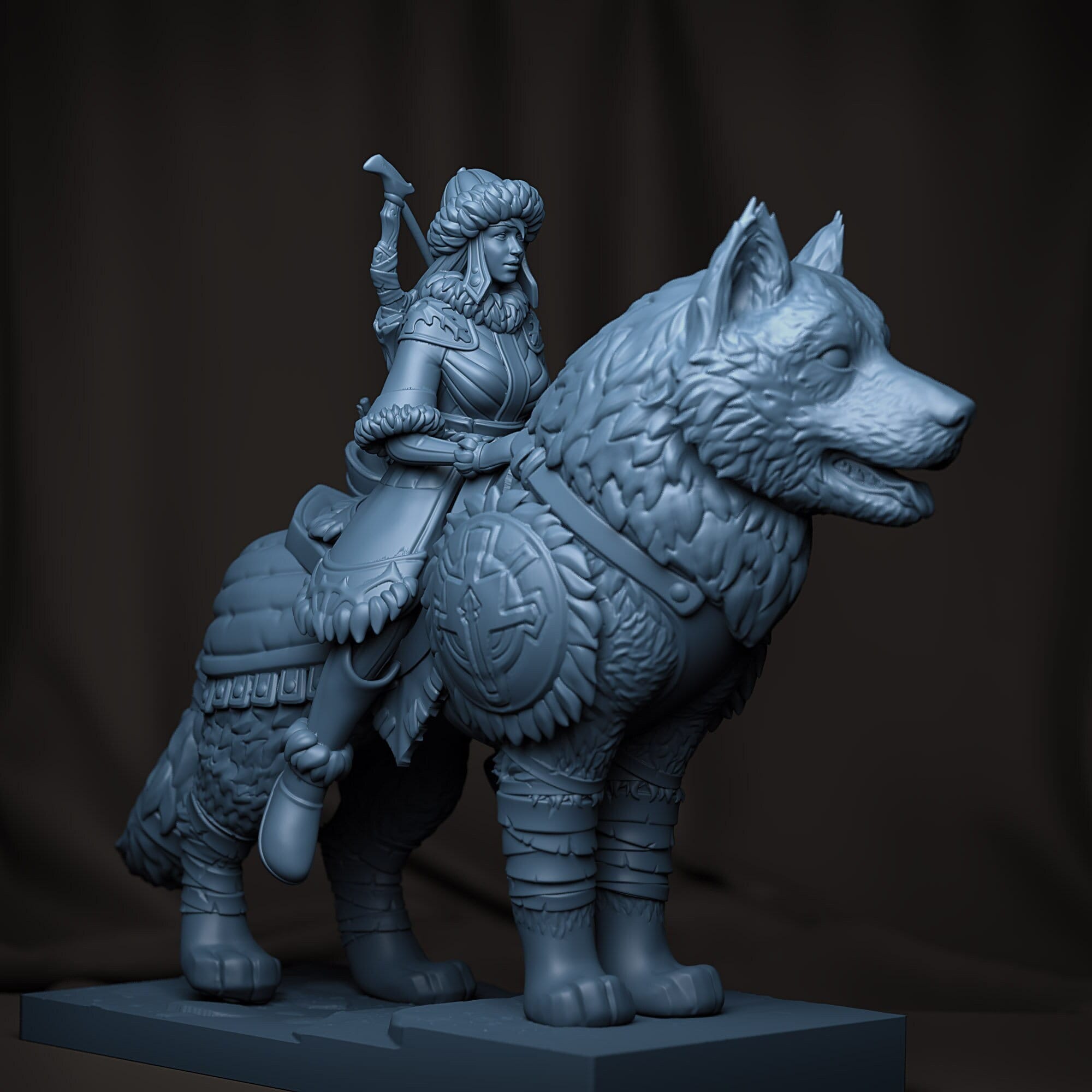 Snow Ride Female Rider Dire Wolf Mount 3D Resin Printed D&D - Etsy Canada