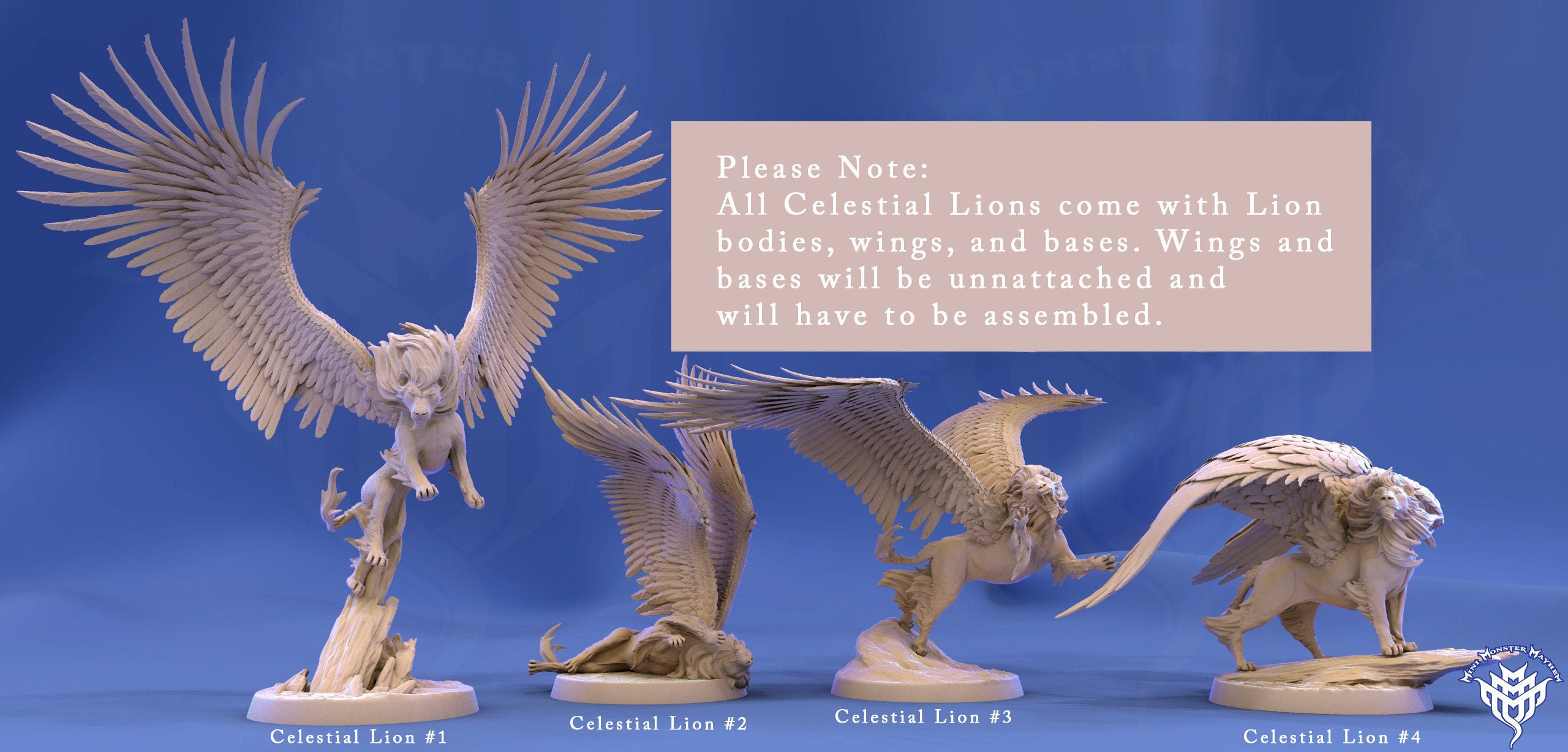 Celestial Winged Lion 3D Resin Printed Miniatures Dungeons and - Etsy ...