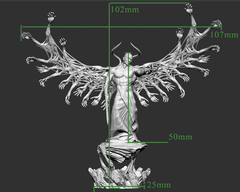 Corrupted Celestial Lovecraftian Hand Wing Angel 3D Resin - Etsy