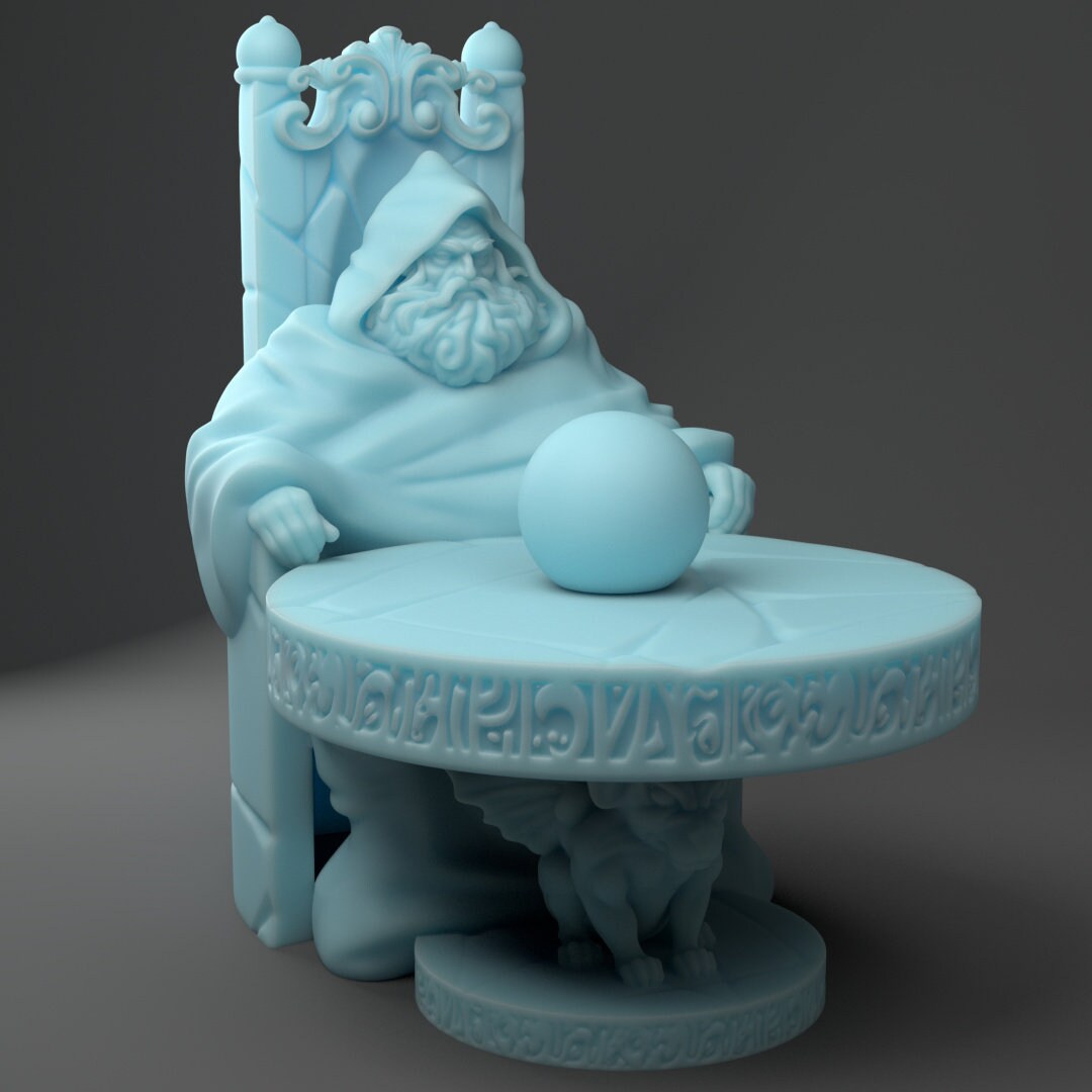 Wizard Pondering Orb Meme Figure D D Resin 28mm 32mm 54mm Miniature Wizard Pondering Orb Meme Figure D D Resin 28mm 32mm 54mm Miniature