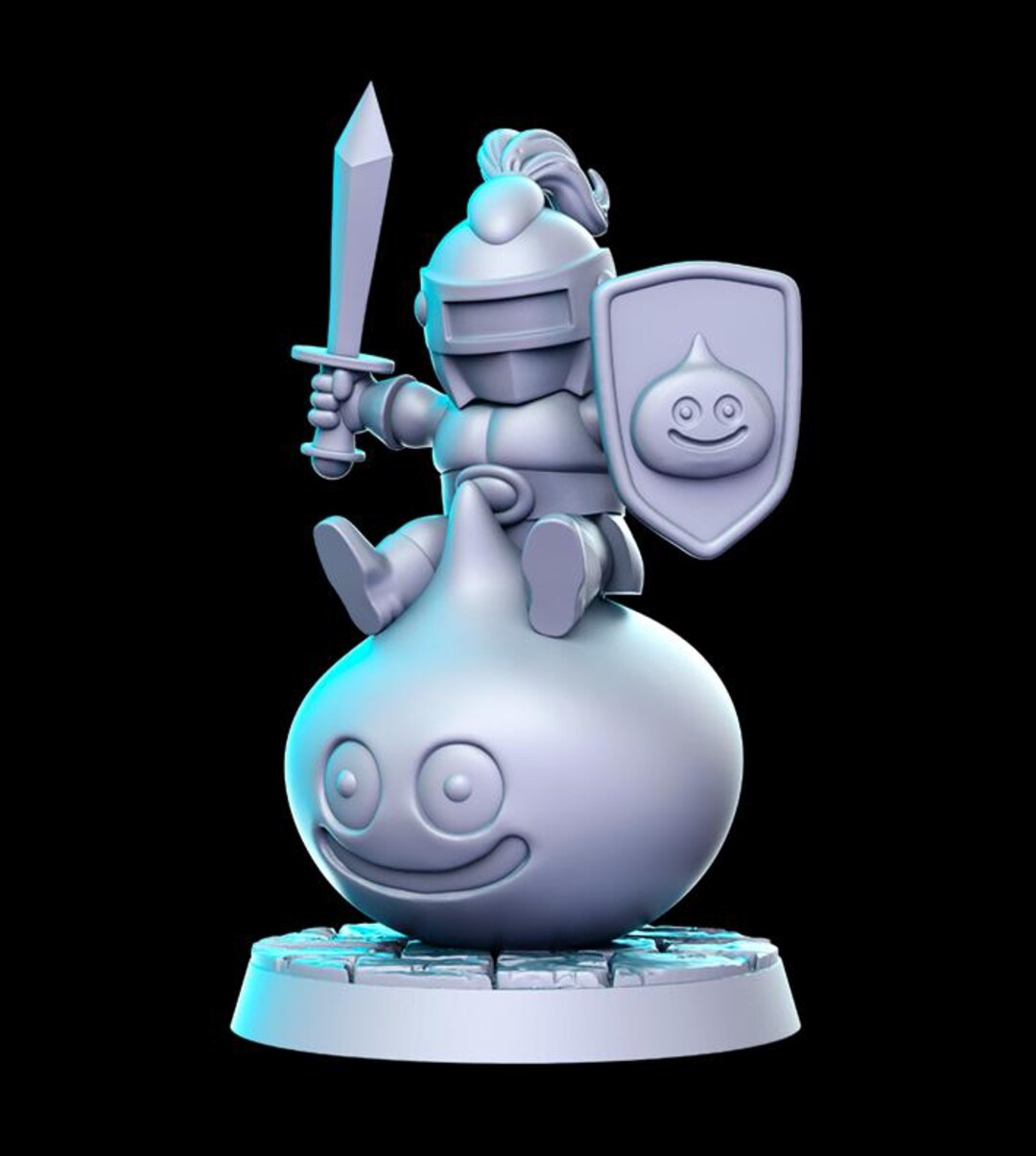 Slime Knight Wielding Sword and Shield Fighter Villain 28mm 32mm D&D ...