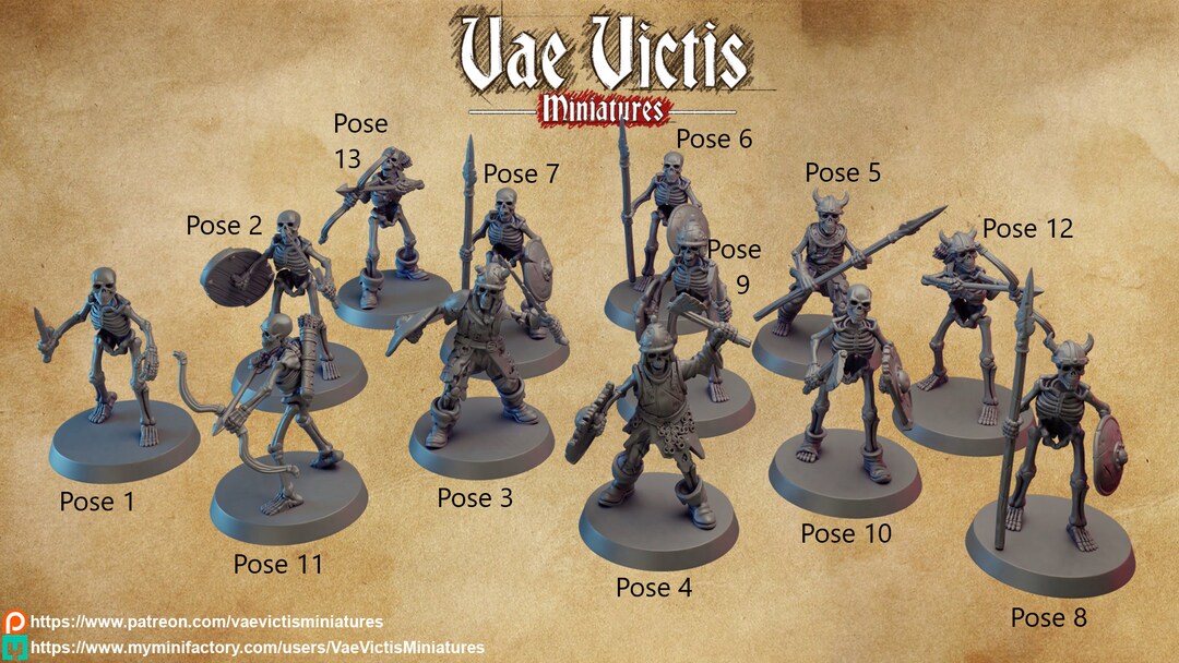 Skeleton Horde Undead Army Minis 28mm 32mm D&D Miniature Dungeons and ...