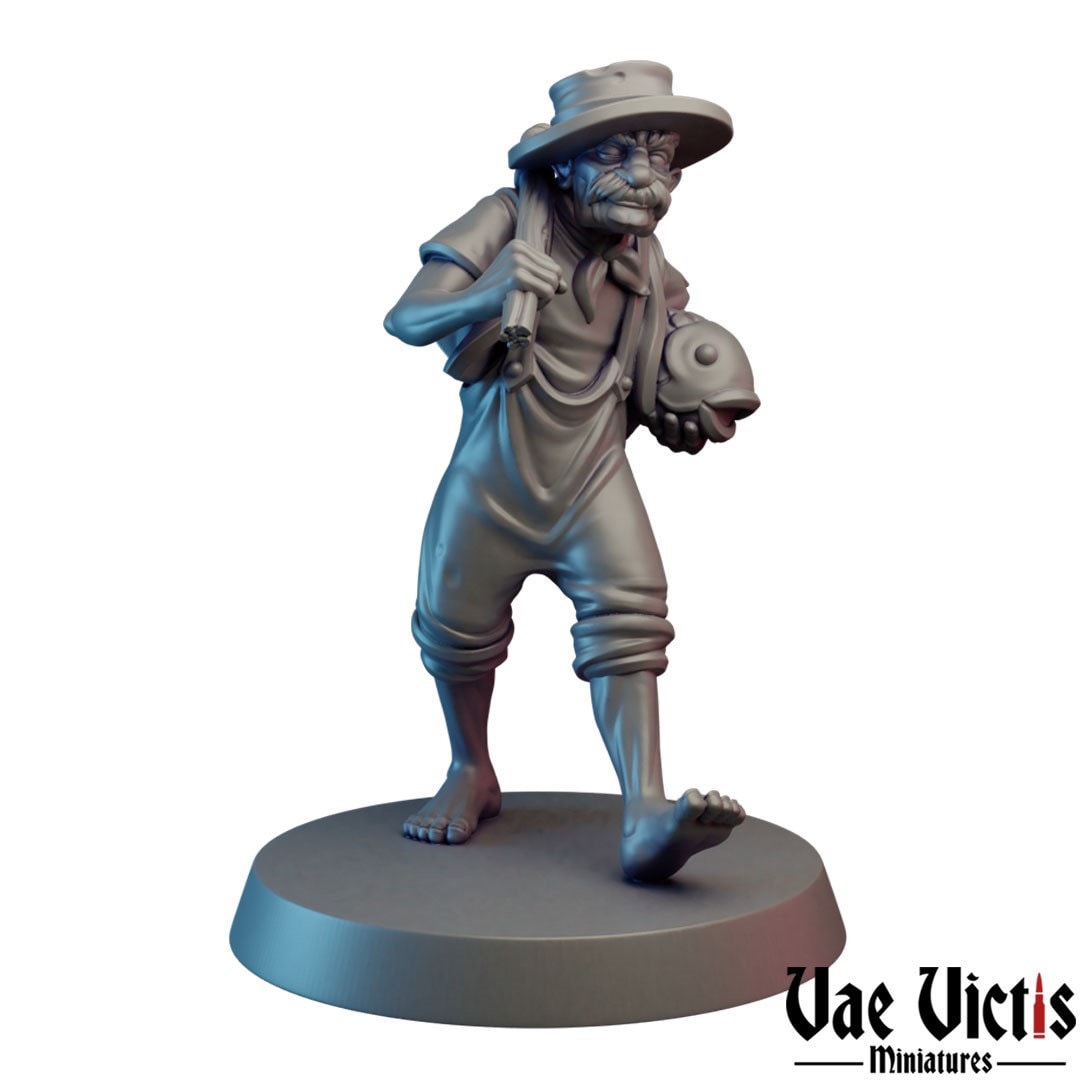 Fisherman Old Man NPC 28mm 32mm D&D Resin Miniature Dungeons and ...