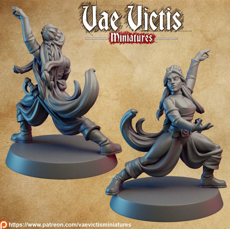 Female Elementalist Mini 28mm 32mm D&D Resin Miniature - Etsy