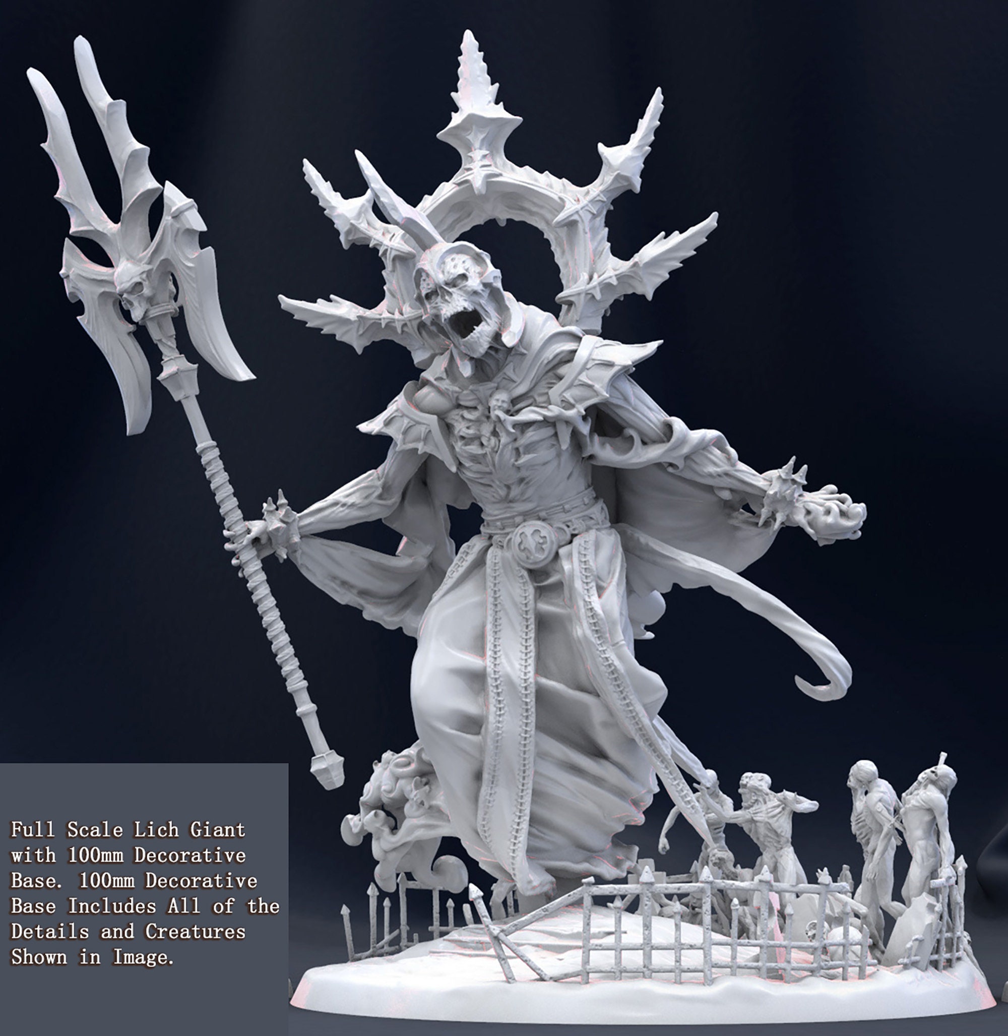 Lich Undead Wizard 28mm 3D Resin Printed Miniature Dungeons - Etsy UK