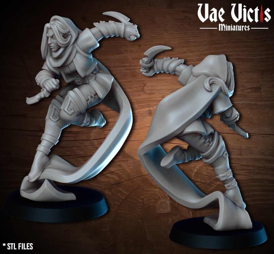 Female Elf Thief 28mm or 32mm D&D 3D Resin Print Miniature Dungeons and ...