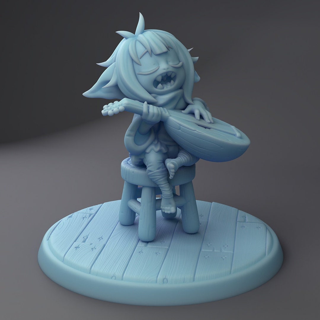 Gaz the Goblin Bard Female Mini D&D Resin 28mm 32mm 54mm Miniature ...