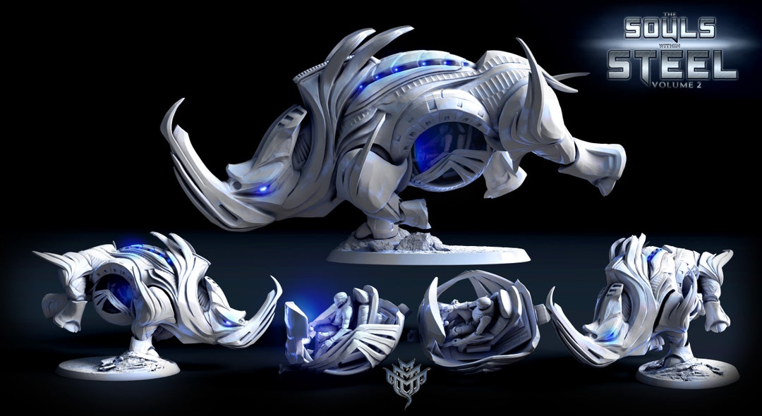 Rhino Control Construct 28mm 32mm D&D Resin Miniature Dungeons and ...