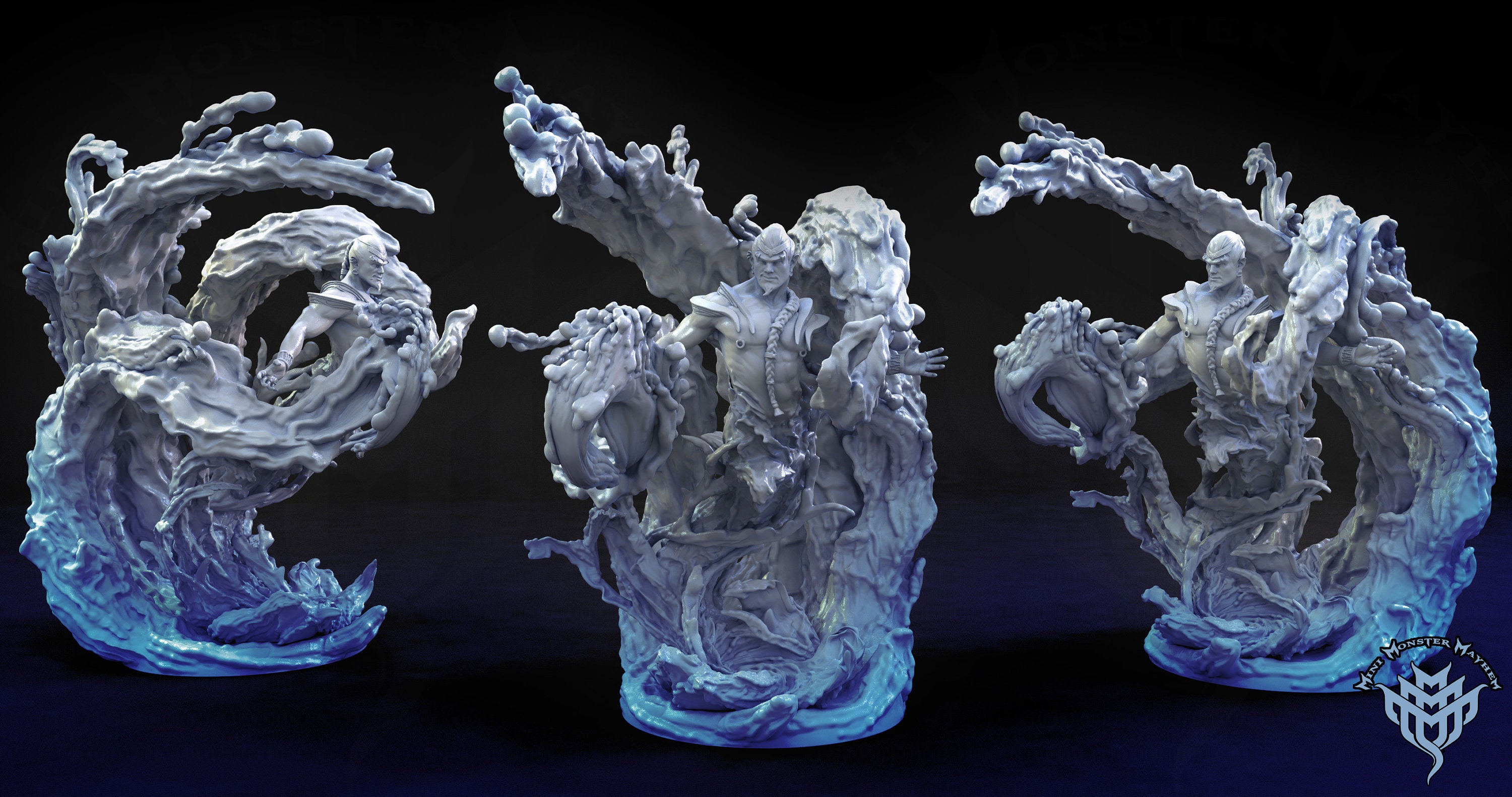 Water Mystic Genie Large Marid Elemental Resin DnD D&D | Etsy