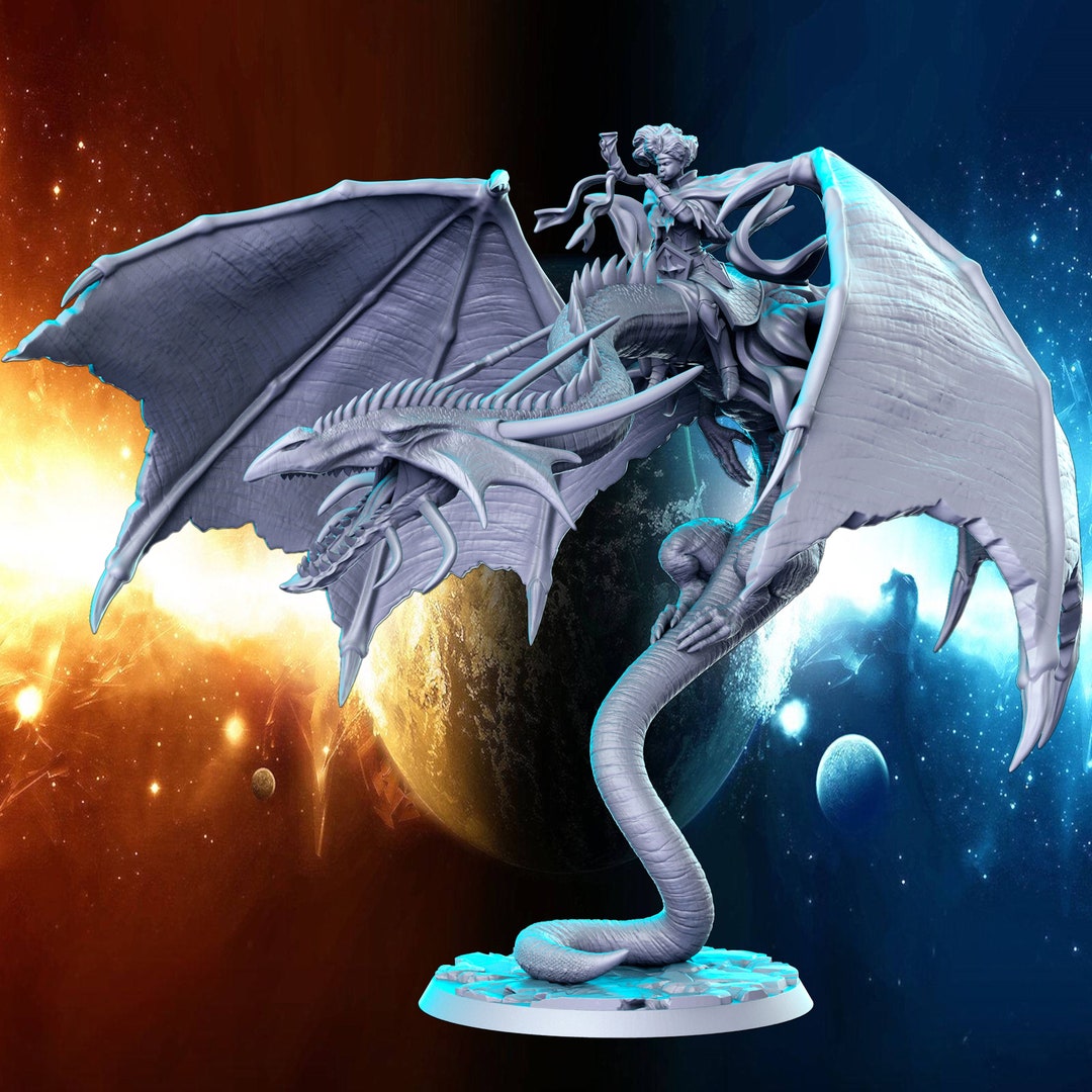 Mounted Dragon 28mm or 32mm D&D Resin Miniature Dungeons and Dragons ...