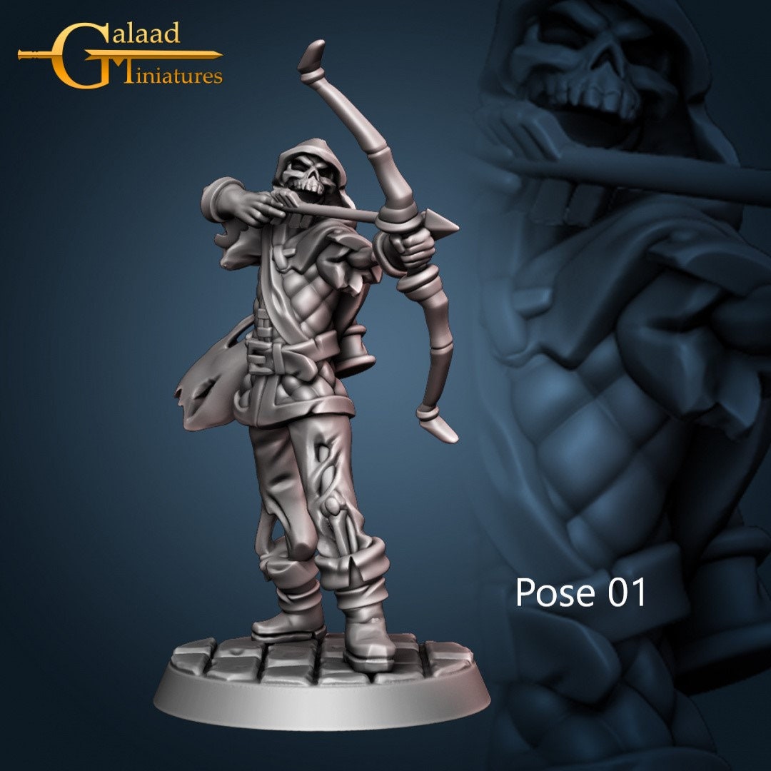 Skeleton Archers Undead Warriors 28mm 32mm D&D Resin Miniatures ...