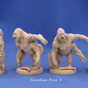 Girallon 4-armed Gorilla 3D Printed Miniatures Dungeons and Dragons ...