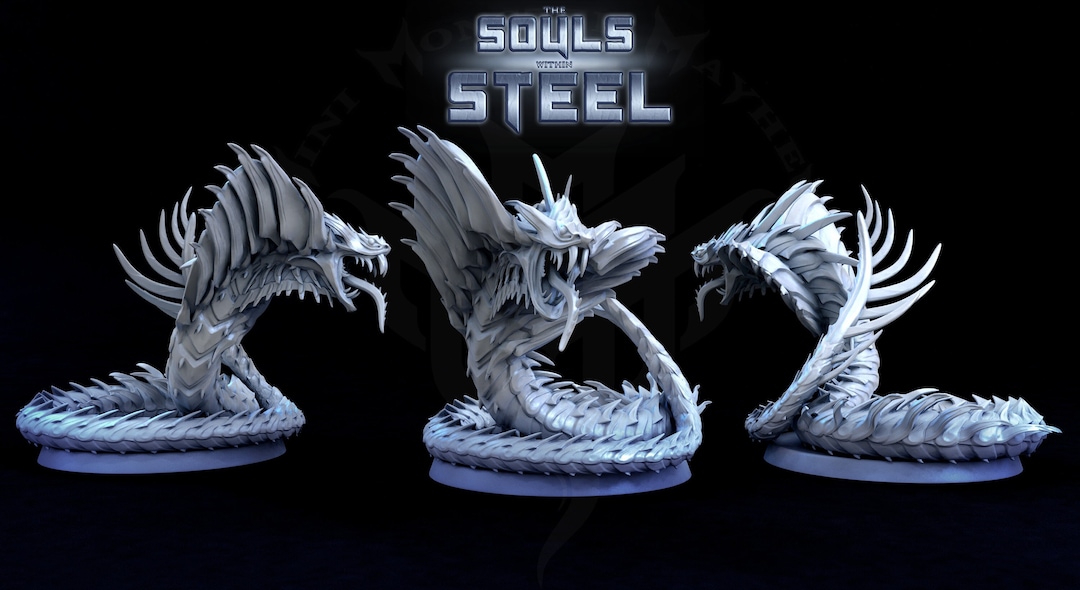 Galvanized Serpent Giant Snake Construct Resin Miniature D&D Dungeons ...