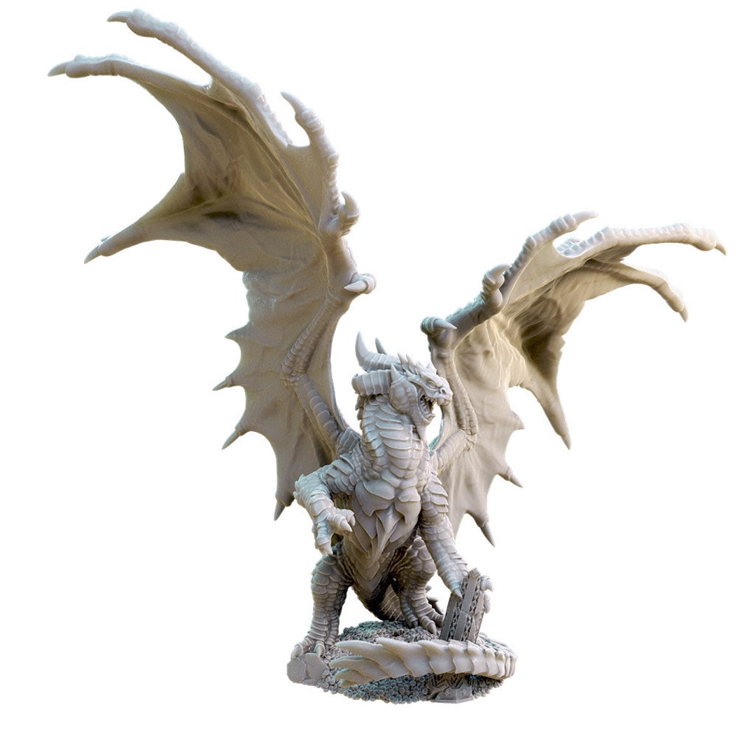 Red Dragon Huge D&D Mini Resin 28mm 32mm Miniature Dungeons and Dragons ...
