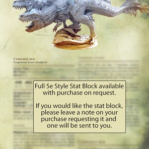 Cerberus Tyrannosaurus Rex 3-headed Trex Creature D&D Resin Miniatures ...